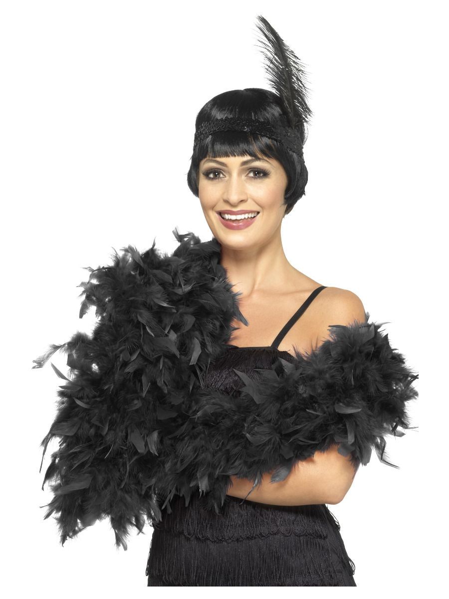 Boa Flapper Style Black Feather