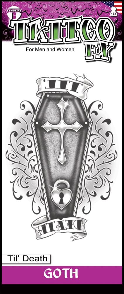 Gothic Til Death Temporary Tattoo