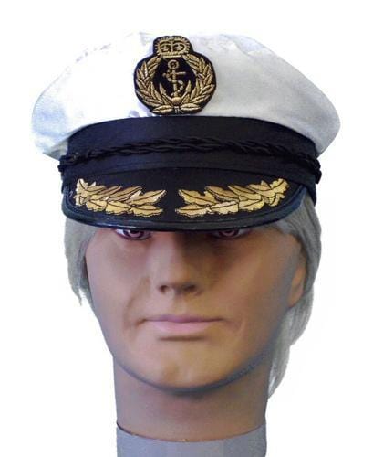 Nautical White Captain Costume Hat