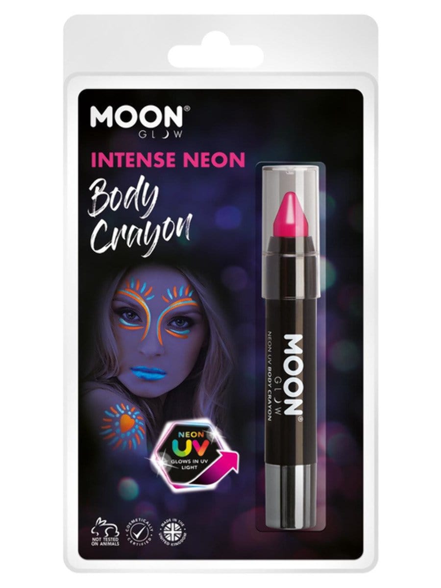 Moon Glow Intense Neon UV Body Crayons, Hot Pink
