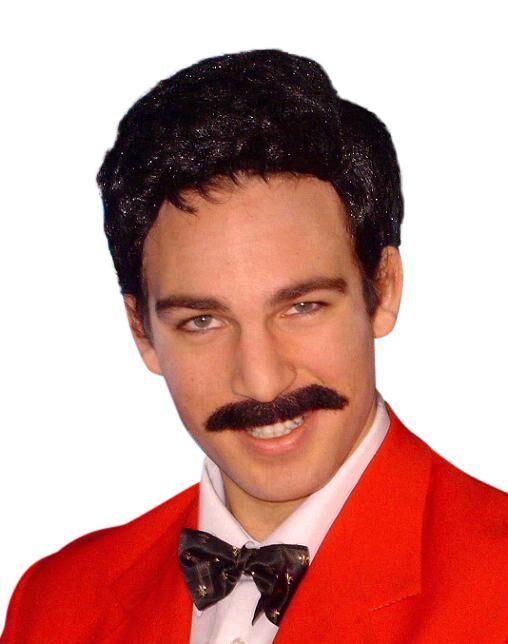 Game Show Host 1980's Black Costume Wig